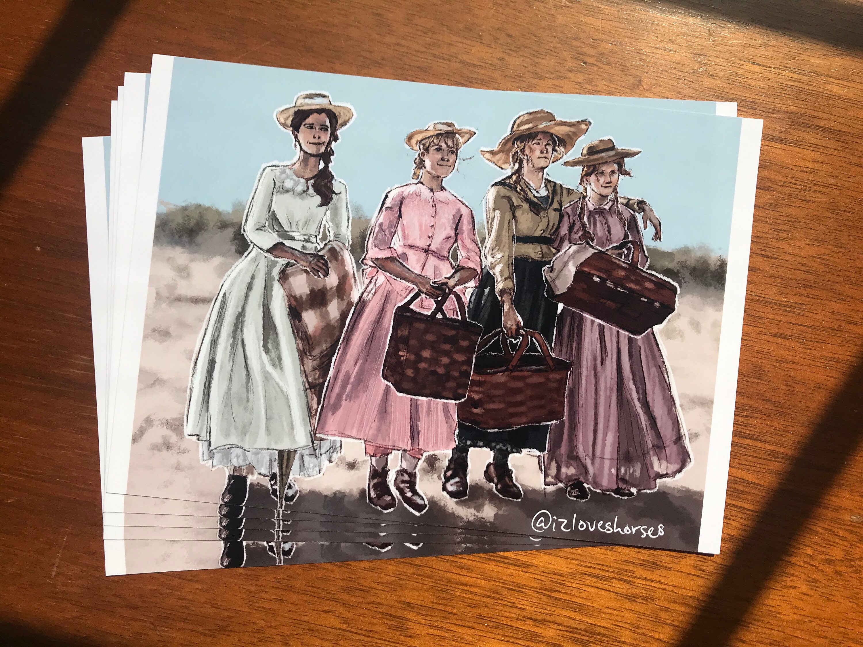 Little Women: the March Girls (jo, Amy, Meg, and Beth) 5"7" Print ...