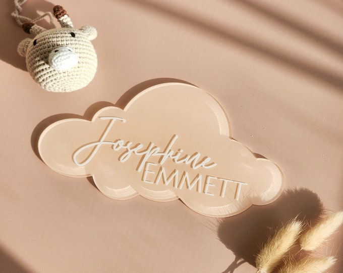 Custom Cloud Birth Announcement ~ Hand-painted Acrylic Cloud Name Wall ...