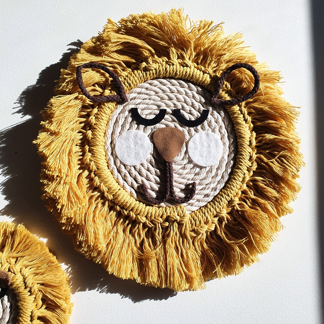 Boho Lion Animal Wall Hanging Big Colour Little Wild One - Etsy