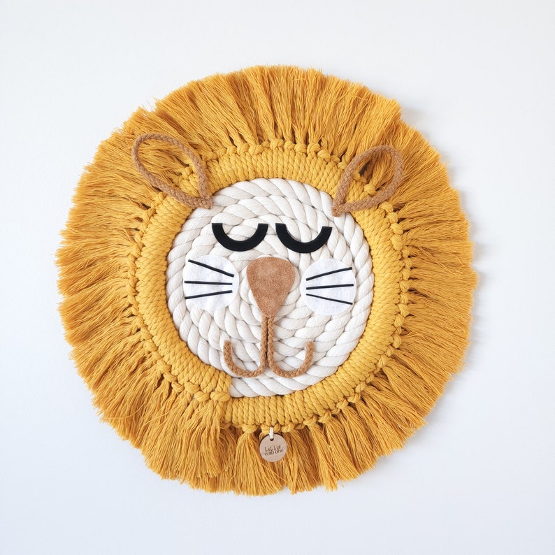 Boho Lion Animal Wall Hanging Big Colour Little Wild One - Etsy