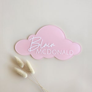 Custom Cloud Birth Announcement Hand-painted Acrylic Cloud Name Wall ...
