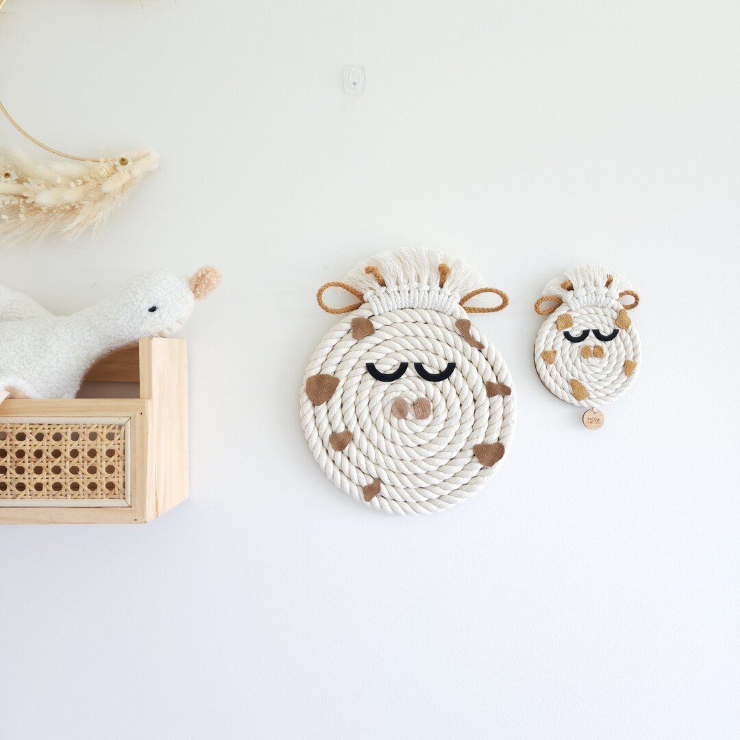 Boho Giraffe Animal Wall Hanging Little Wild One Nursery Decor Children ...