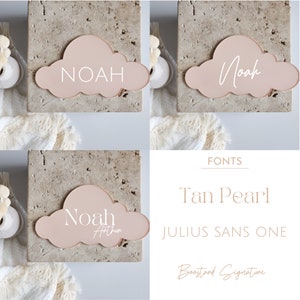 Custom Cloud Birth Announcement Hand-painted Acrylic Cloud Name Wall ...