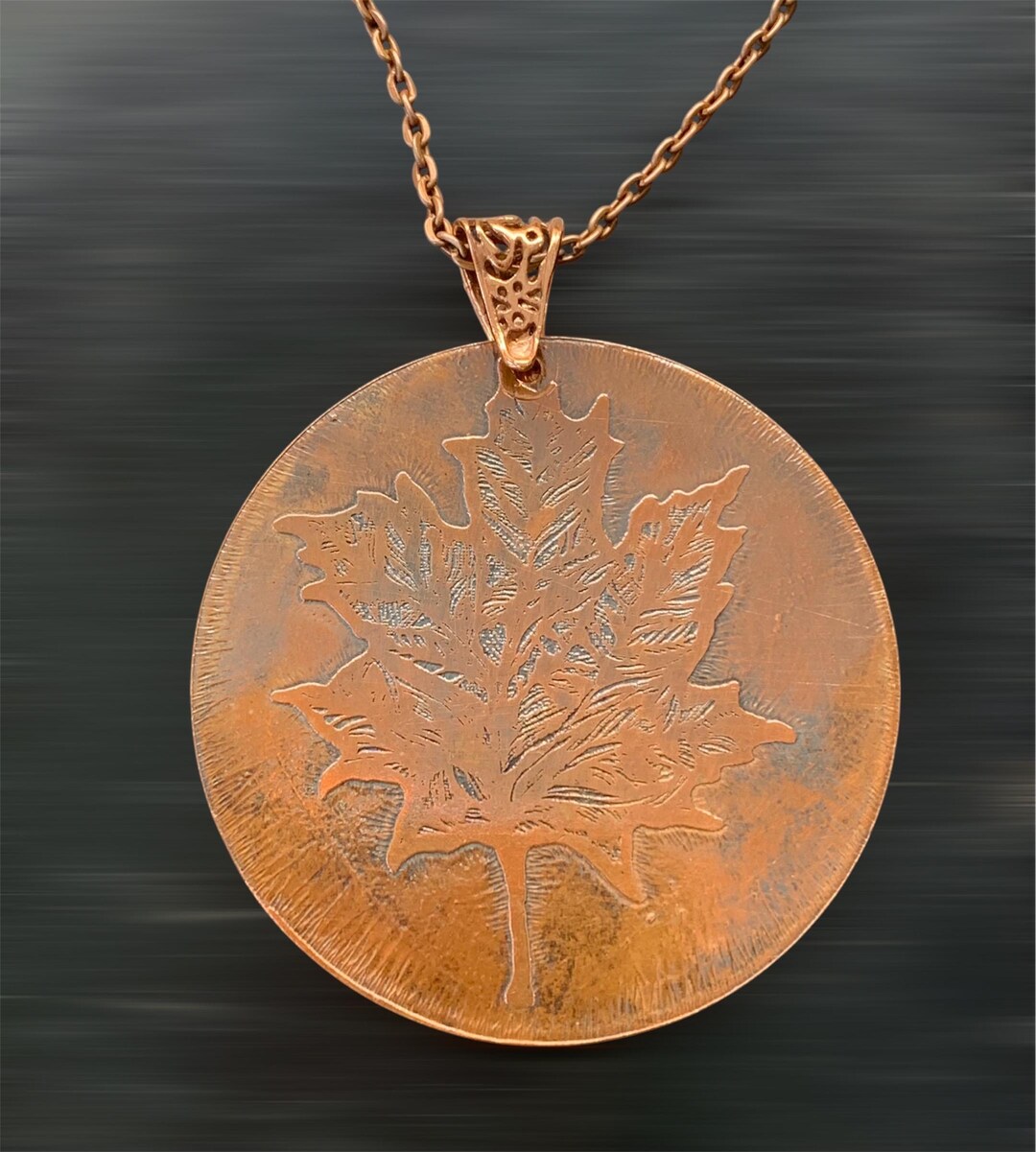 Maple Leaf Etching on Copper - Etsy
