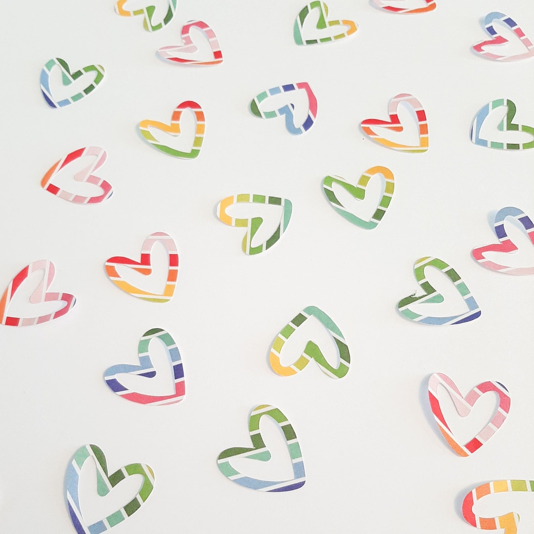 Rainbow Heart Confetti, LGBTQ Wedding Decorations, Lesbian Bachelorette ...