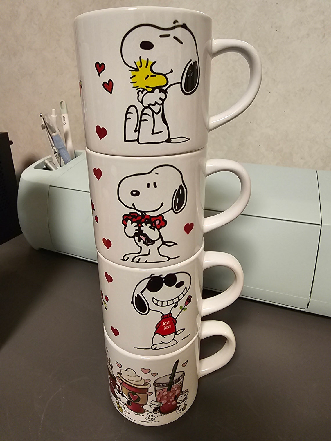 Snoopy Stackable Ceramic Mugs - Etsy