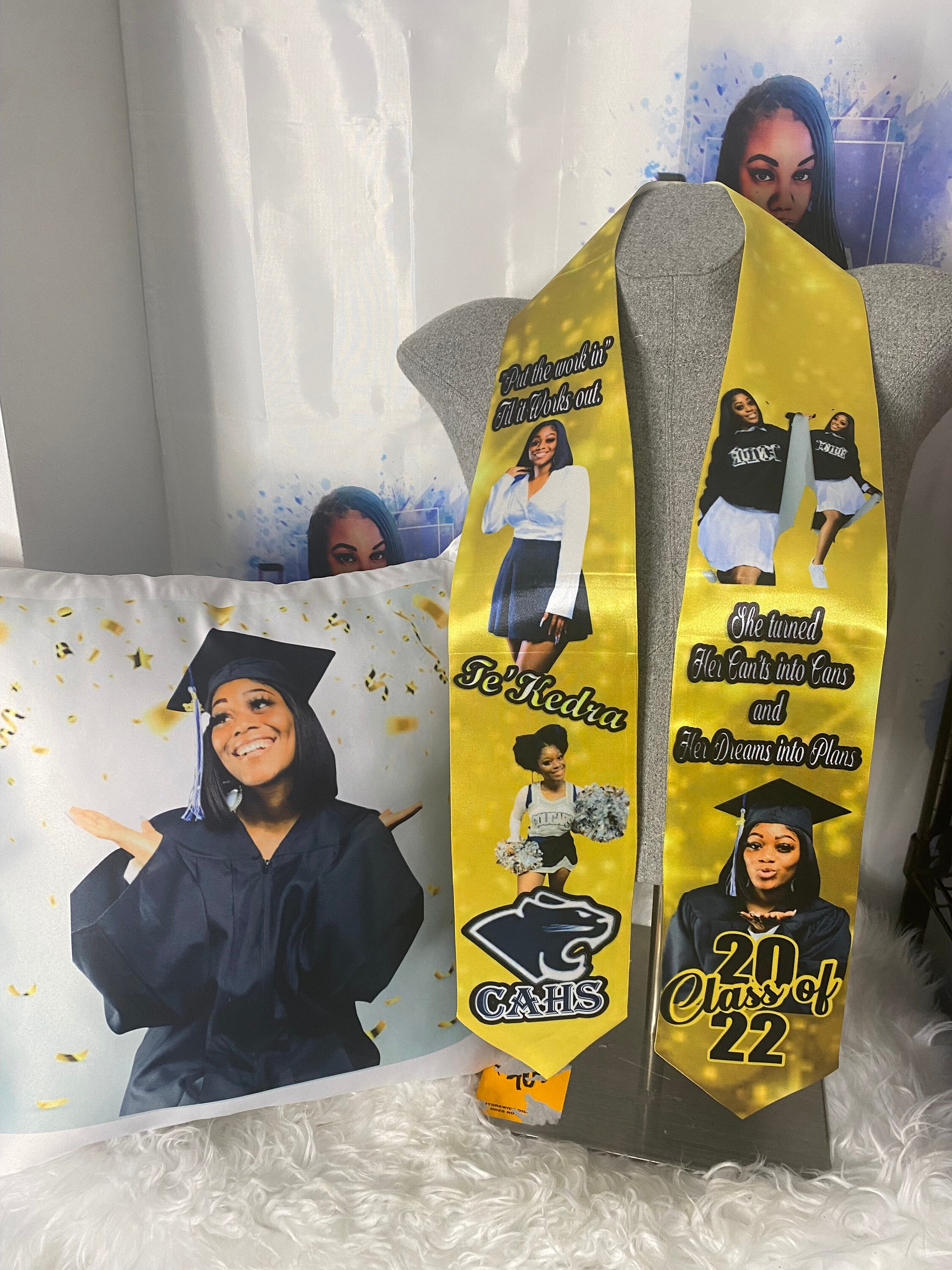 Graduation Stole and Pillow - Etsy