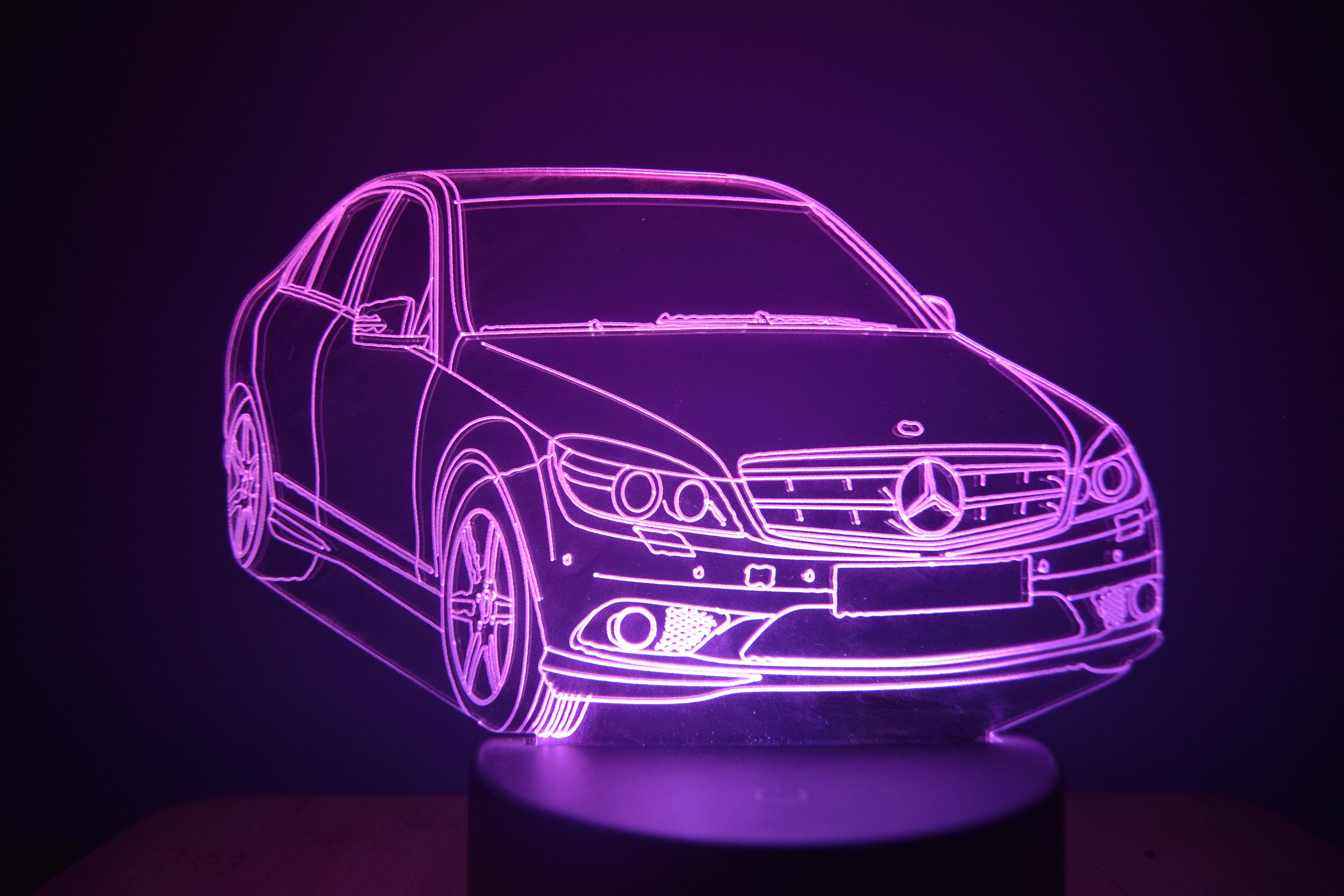Mercedes Benz Car Desk LED Lamp Night Lamp Changing Colors - Etsy