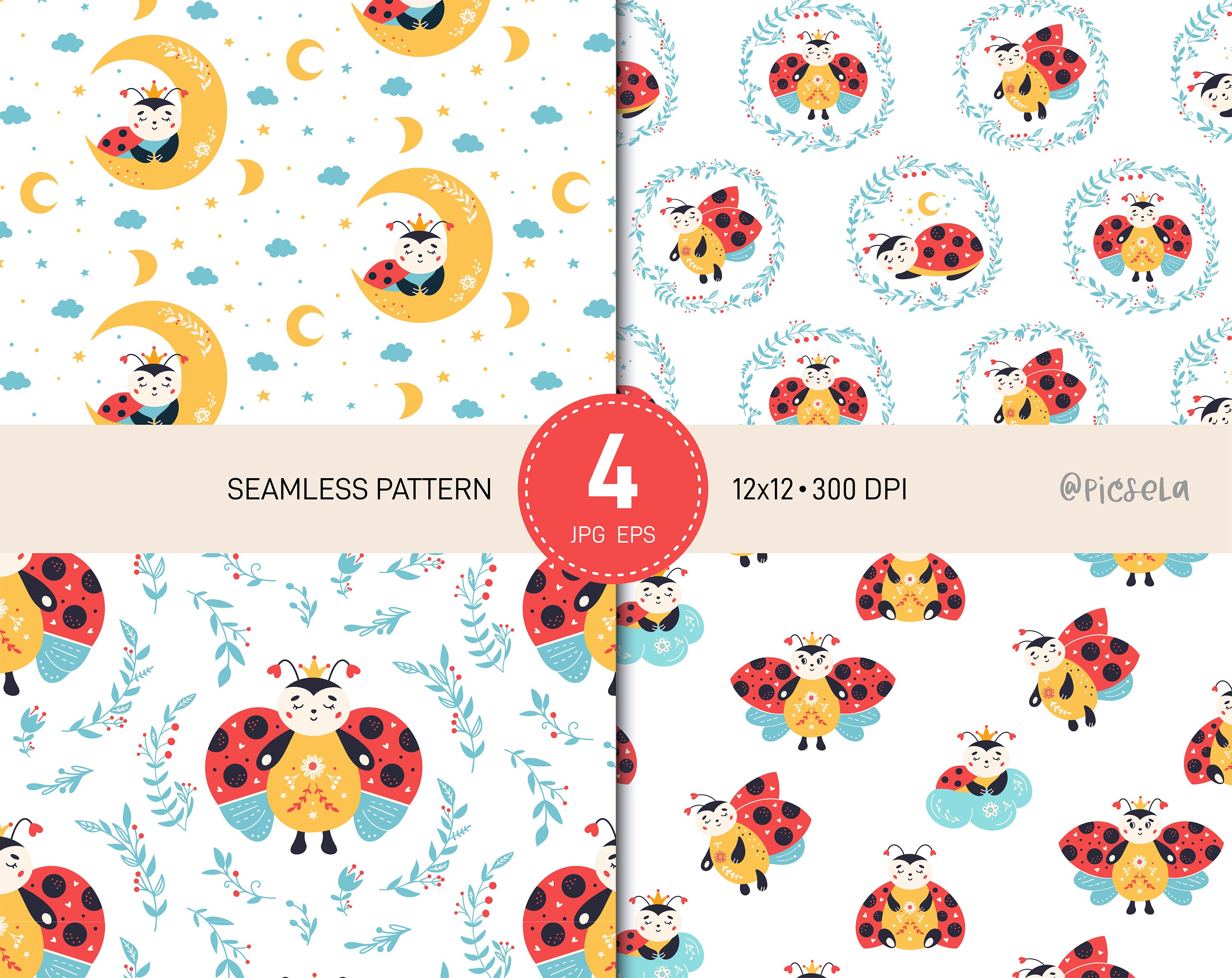 Paper, Party & Kids Insect Scrap paper Insect & garden seamless ...