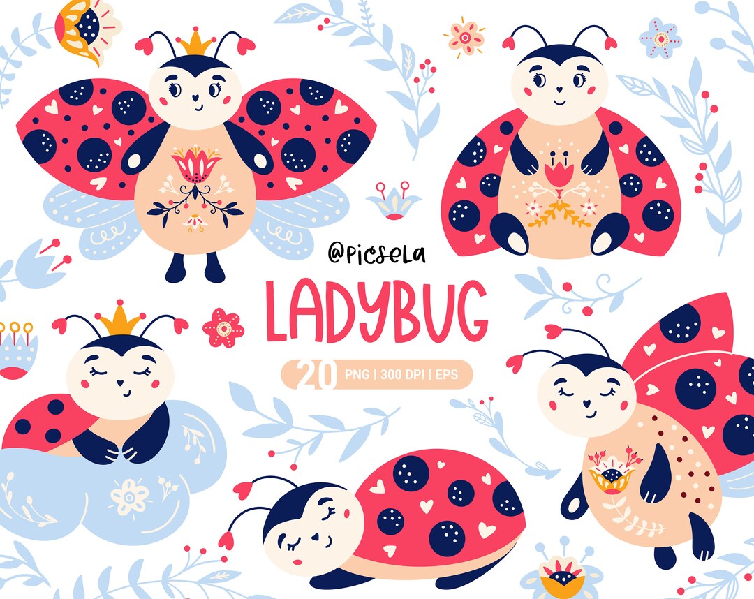 Ladybug Clipart. Insect Clipart. Cute Red Kawaii Bug. Png Clip Art ...