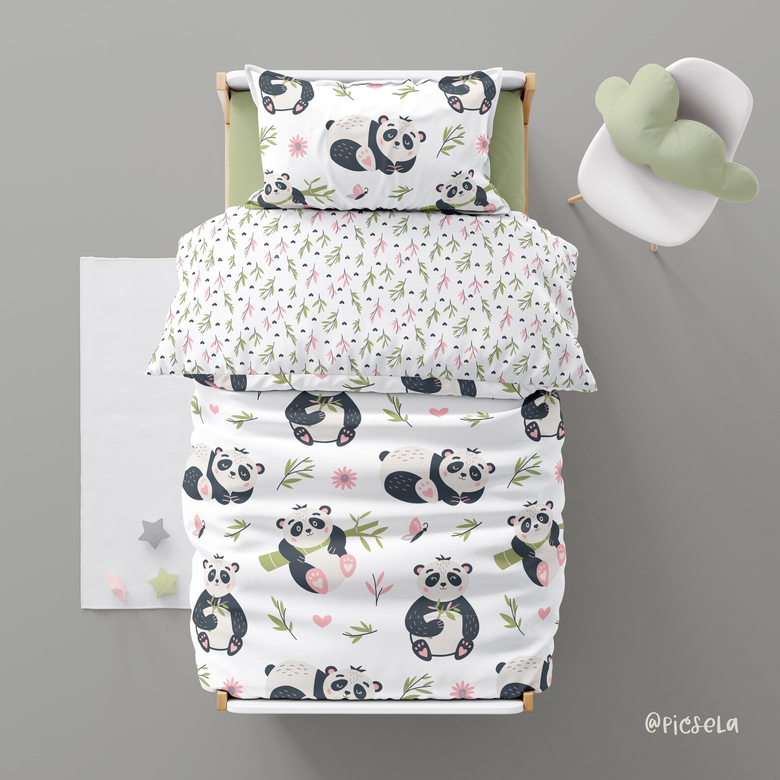 Panda Digital Paper. Cute Panda Bear. Panda Seamless Pattern. Digital ...