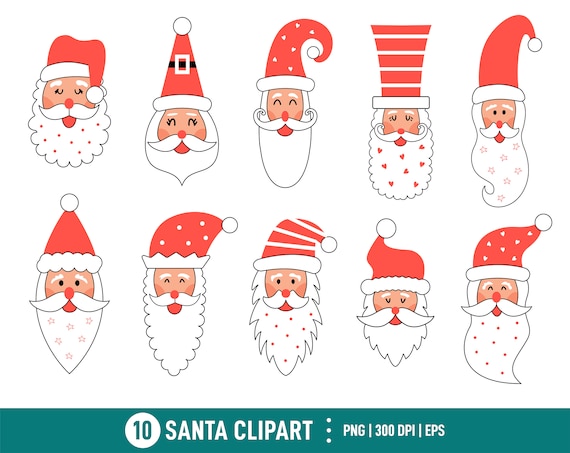 Santa Claus Clipart Face Expressions