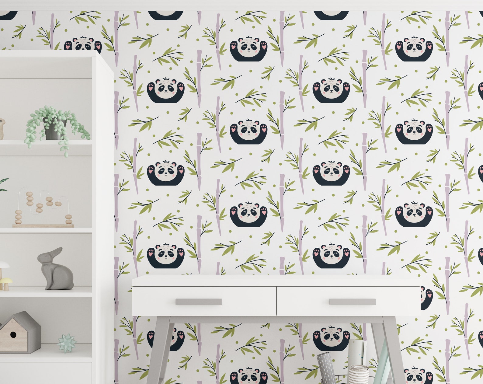Panda Digital Paper. Cute Panda Bear. Panda Seamless Pattern. | Etsy