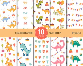 Baby Dinosaur Digital Paper - Etsy