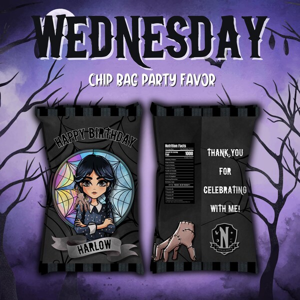 Wednesday Chip Bag - Etsy