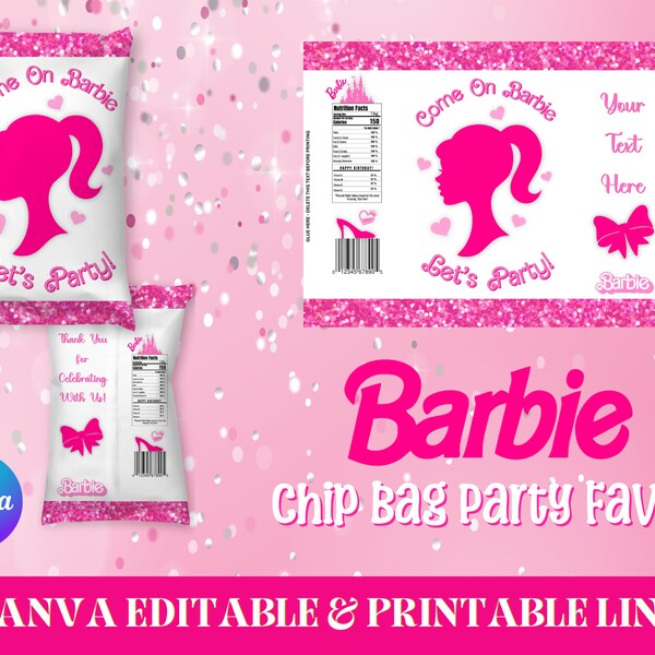 Barbie Party Chip Bag - Etsy
