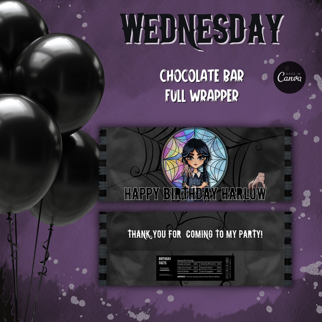 Wednesday Addams Hershey Bar Full Wrapper Party Favor - Etsy