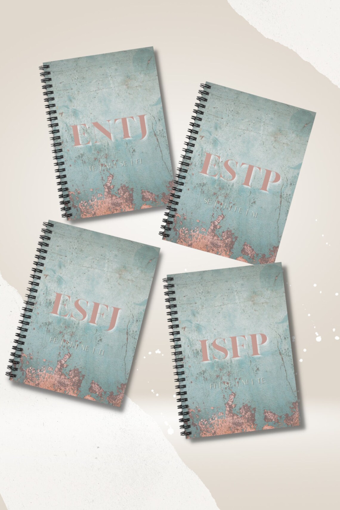 MBTI Function Stack Pink Crystal Artwork Deluxe 6x8 Spiral Notebooks - Etsy