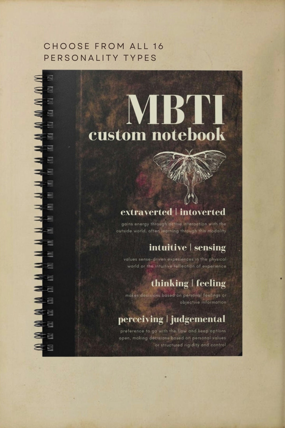 Custom MBTI Type | Vintage Artwork | Deluxe 6"x8" Spiral Notebook | 118 ...