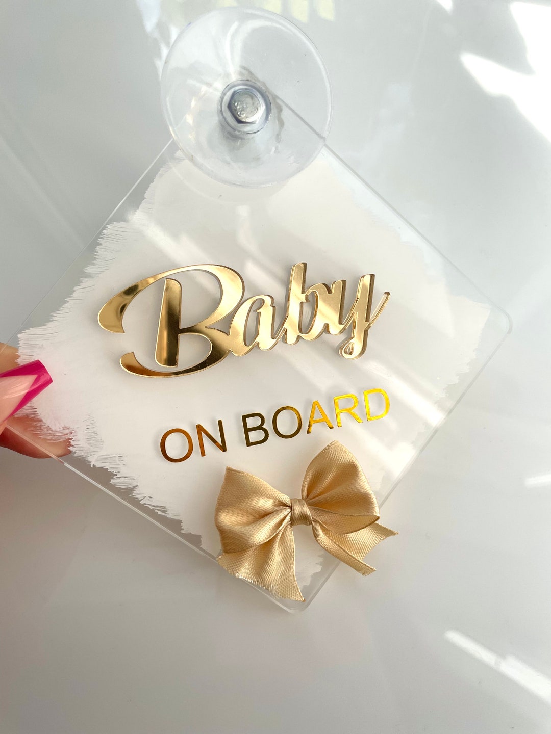 3D Baby on Board Acrylic Car Suction Sign, Car Safety Accessories, Baby ...
