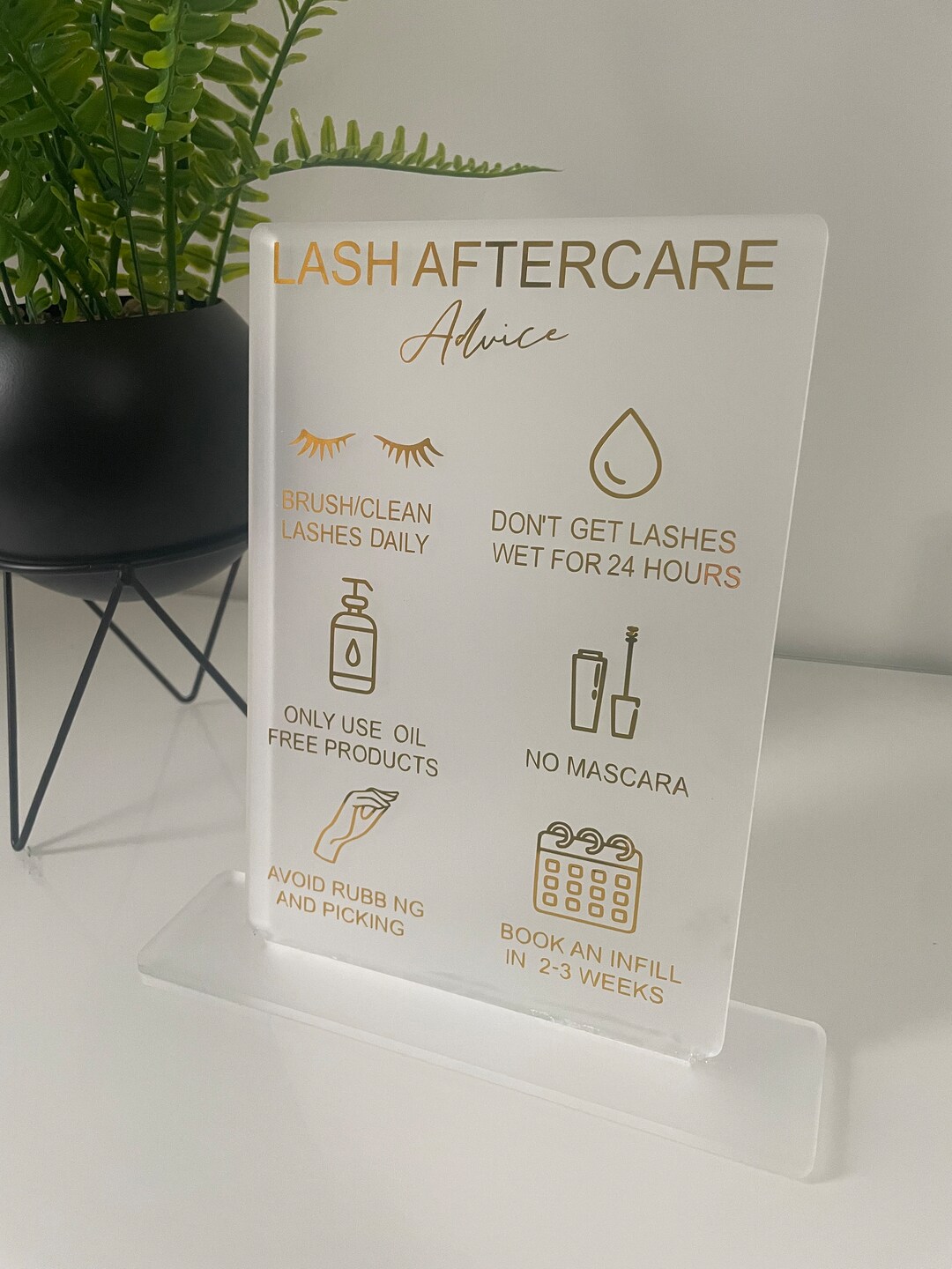 Lash Extension A5 Aftercare Sign, Lash Tech Gift, Acrylic Lash ...