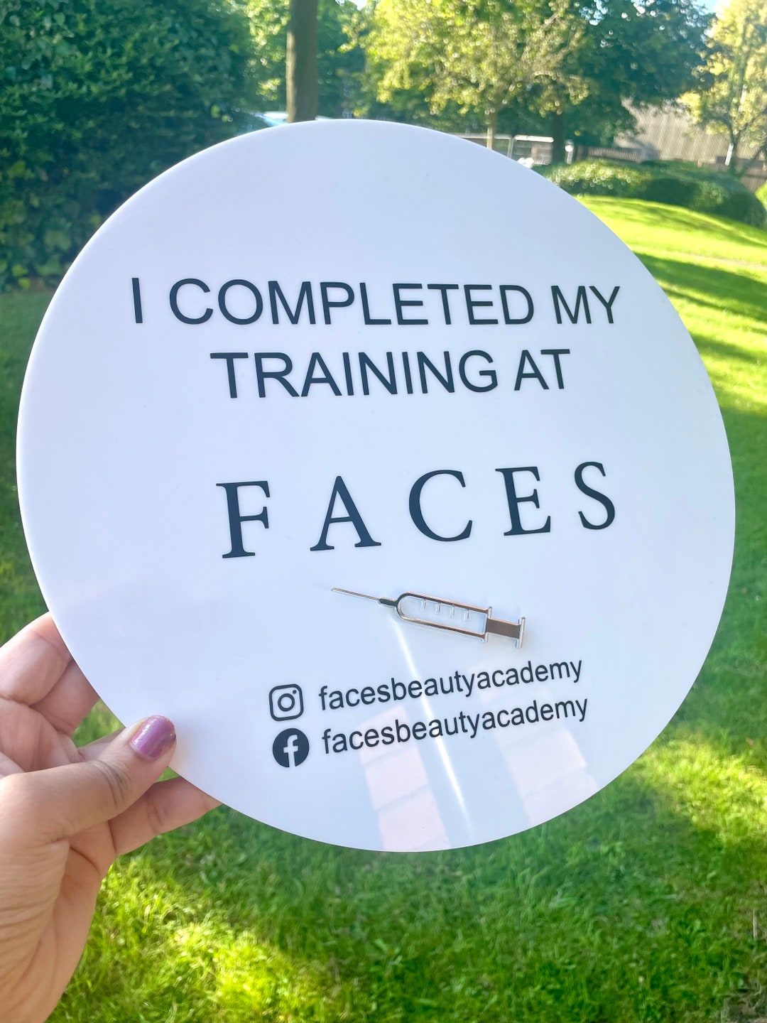 30cm Round I Completed My Training Sign Salon Signs - Etsy