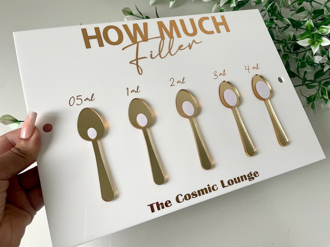 Spoon Filler Wall Sign, How Much Volume in Syringe Sign, Lip Filler ...