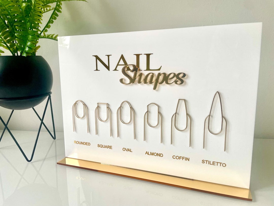 3D Nail Shape Sign, A4 Nail Chart, Nail Extensions, Acrylic Nails, Nail ...