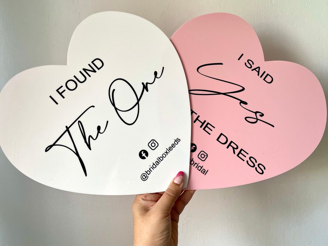 Bridal Acrylic Wedding Sign Heart Shaped Prop I Said Yes to - Etsy