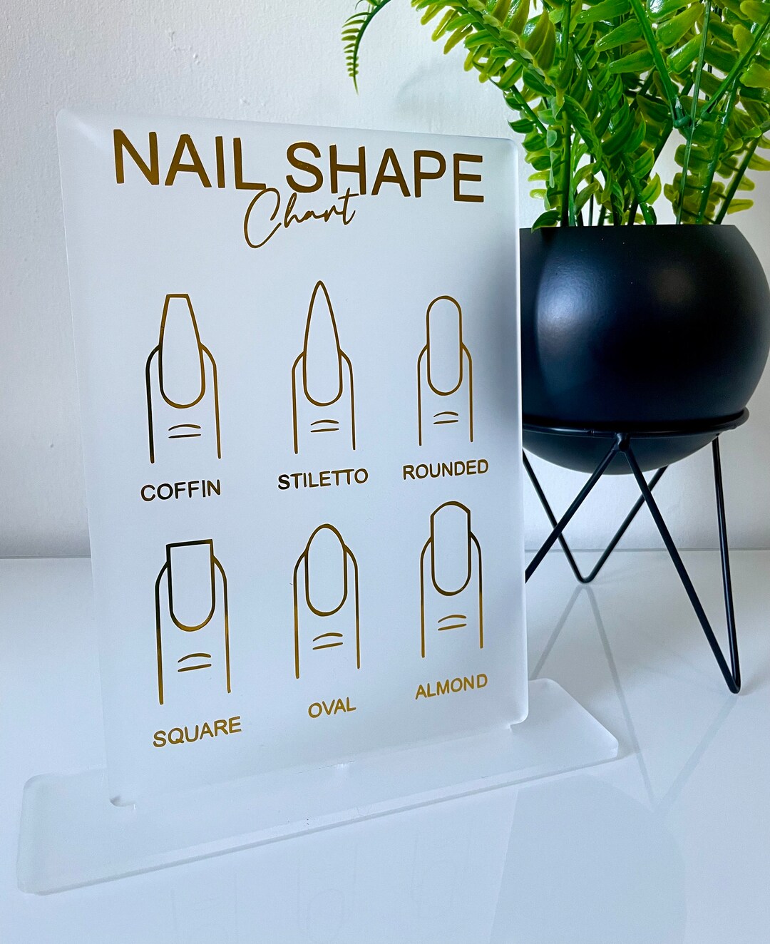 Nail Shape Sign, Nail Tech Gift, Acrylic Nail Shape Guide - Etsy Australia