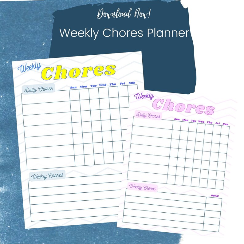 Instant Download - Weekly Chores Planner - Etsy