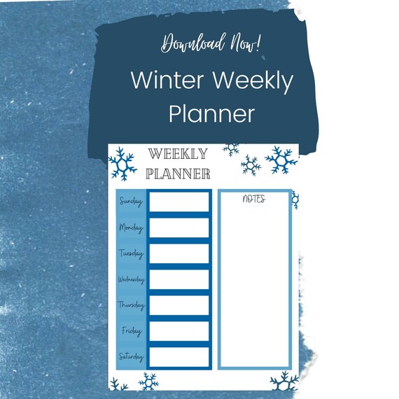 Winter Weekly Planner | Etsy