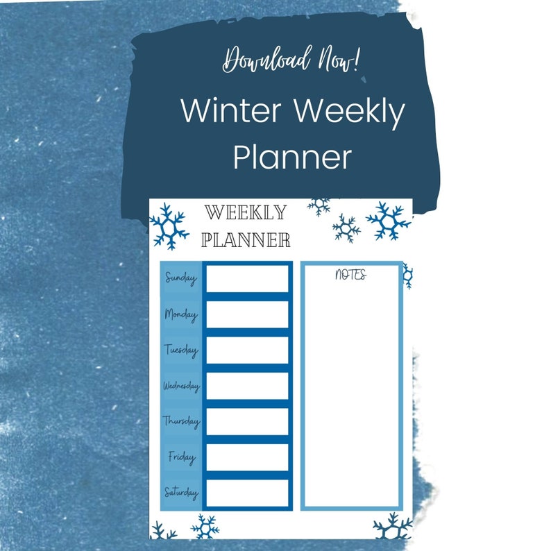 Winter Weekly Planner - Etsy