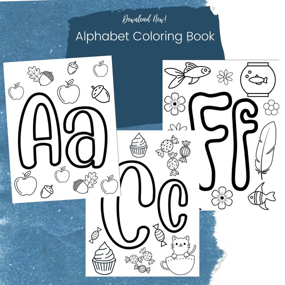 Instant Download Alphabet Coloring Book - Etsy