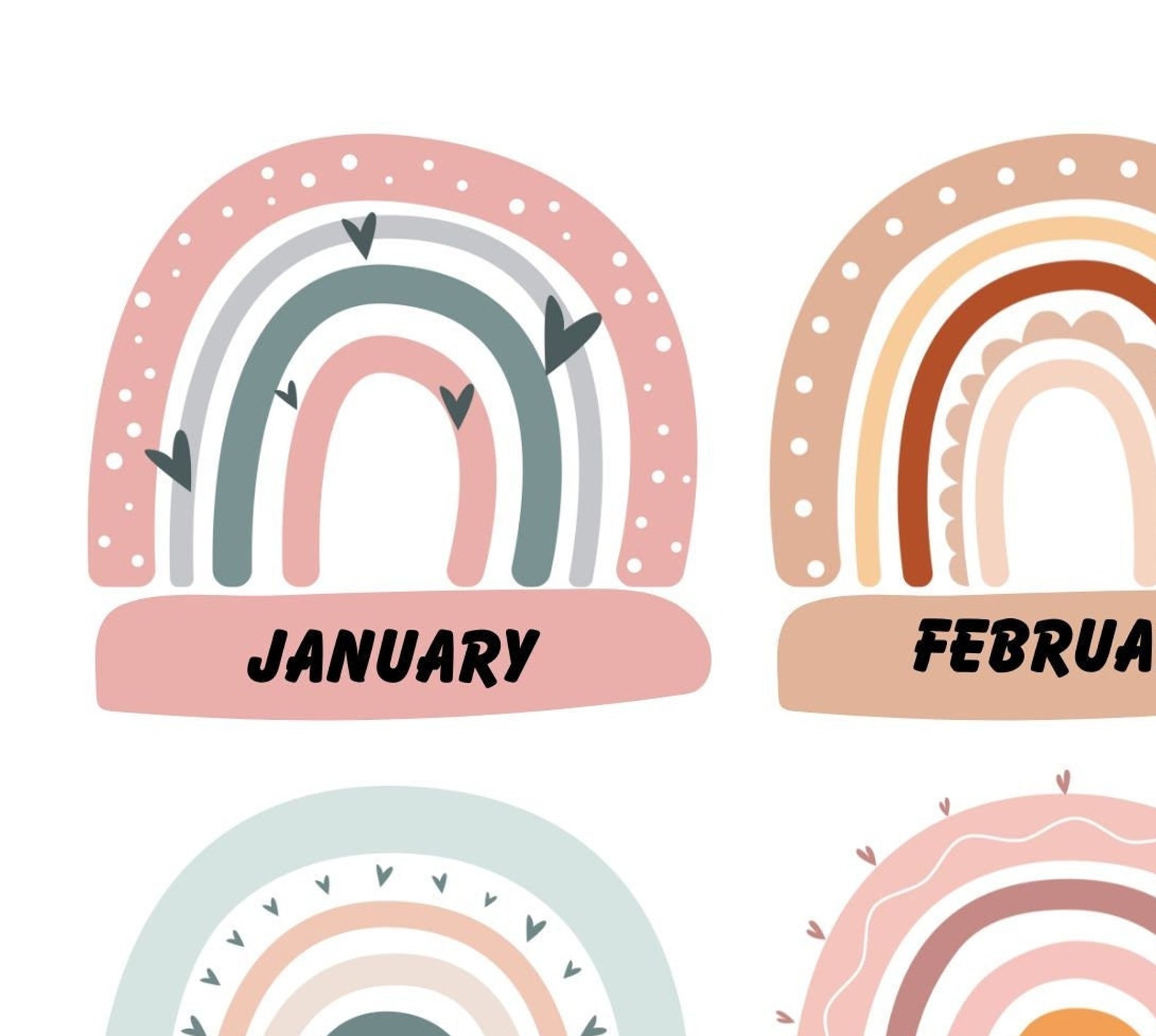 Neutral Rainbow Birthday Chart - Etsy