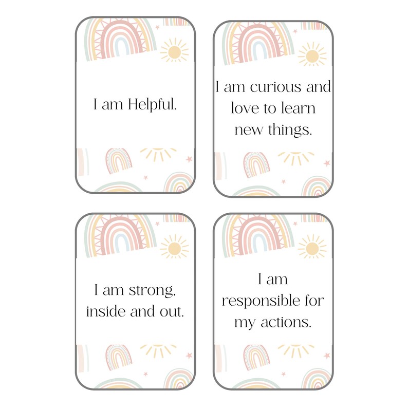 Printable Children Affirmation Cards 20 Postive Affirmations for Young ...