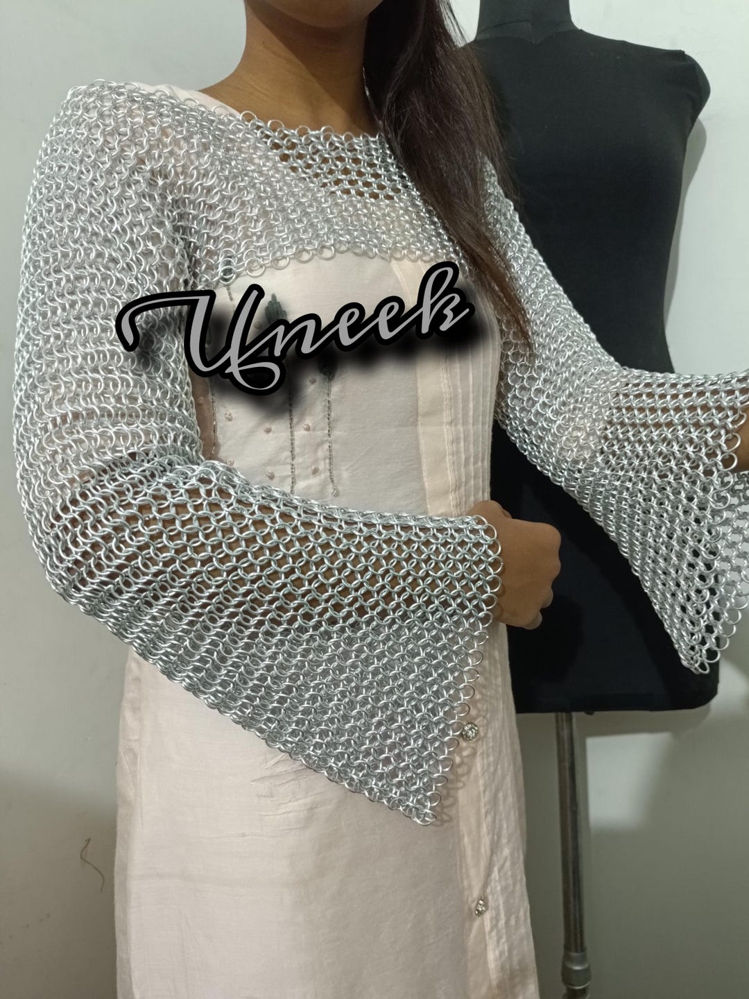 Aluminum Chainmail Shrug, Full Sleeves, Medieval Armour, Ren Faire ...