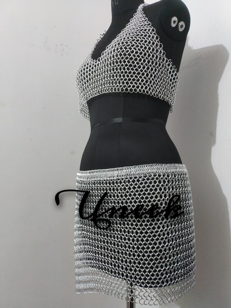 Aluminum Chainmail Skirt and Halter Top Set, Medieval Costume - Etsy Canada