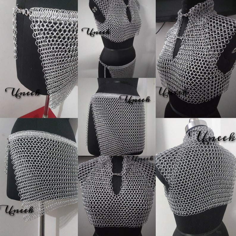 Medieval Chainmail Handmade Jump Ring Skirt and Turtleneck Top - Etsy