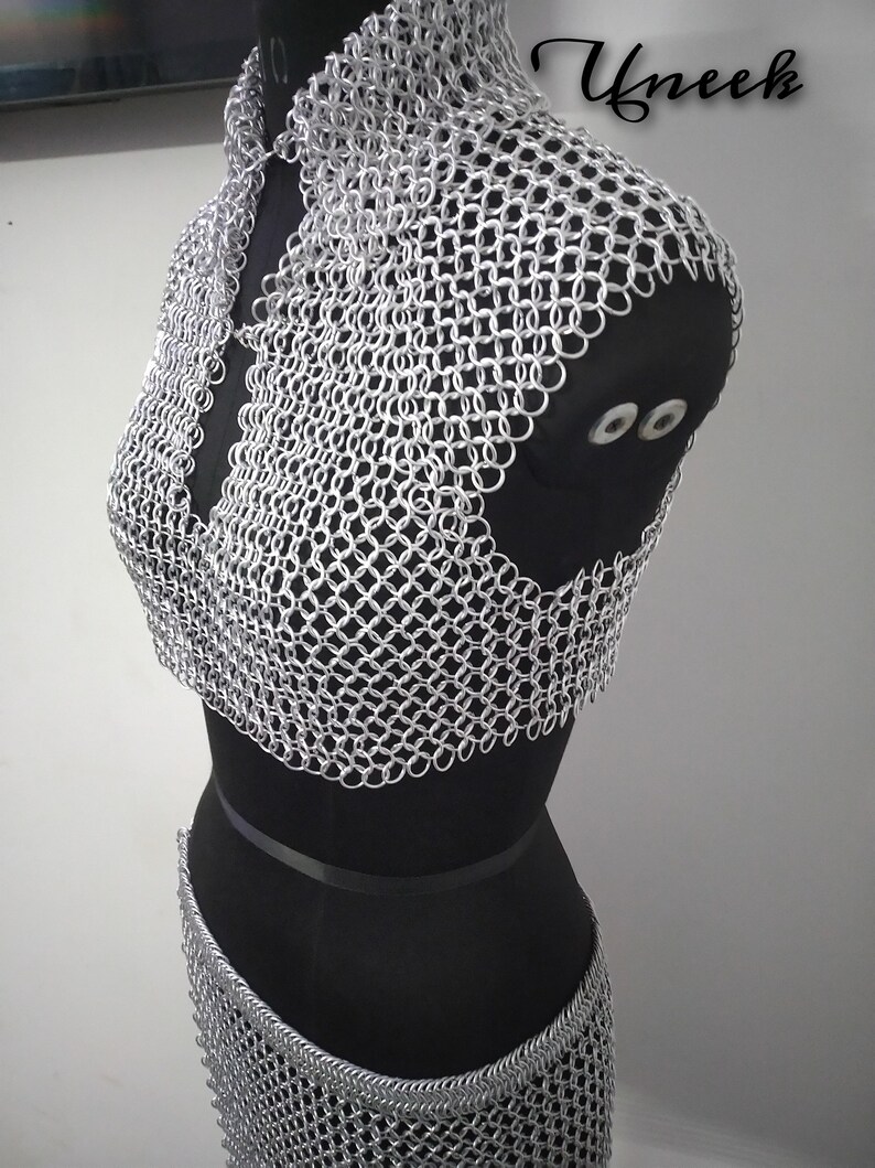 Medieval Chainmail Handmade Jump Ring Skirt and Turtleneck Top - Etsy