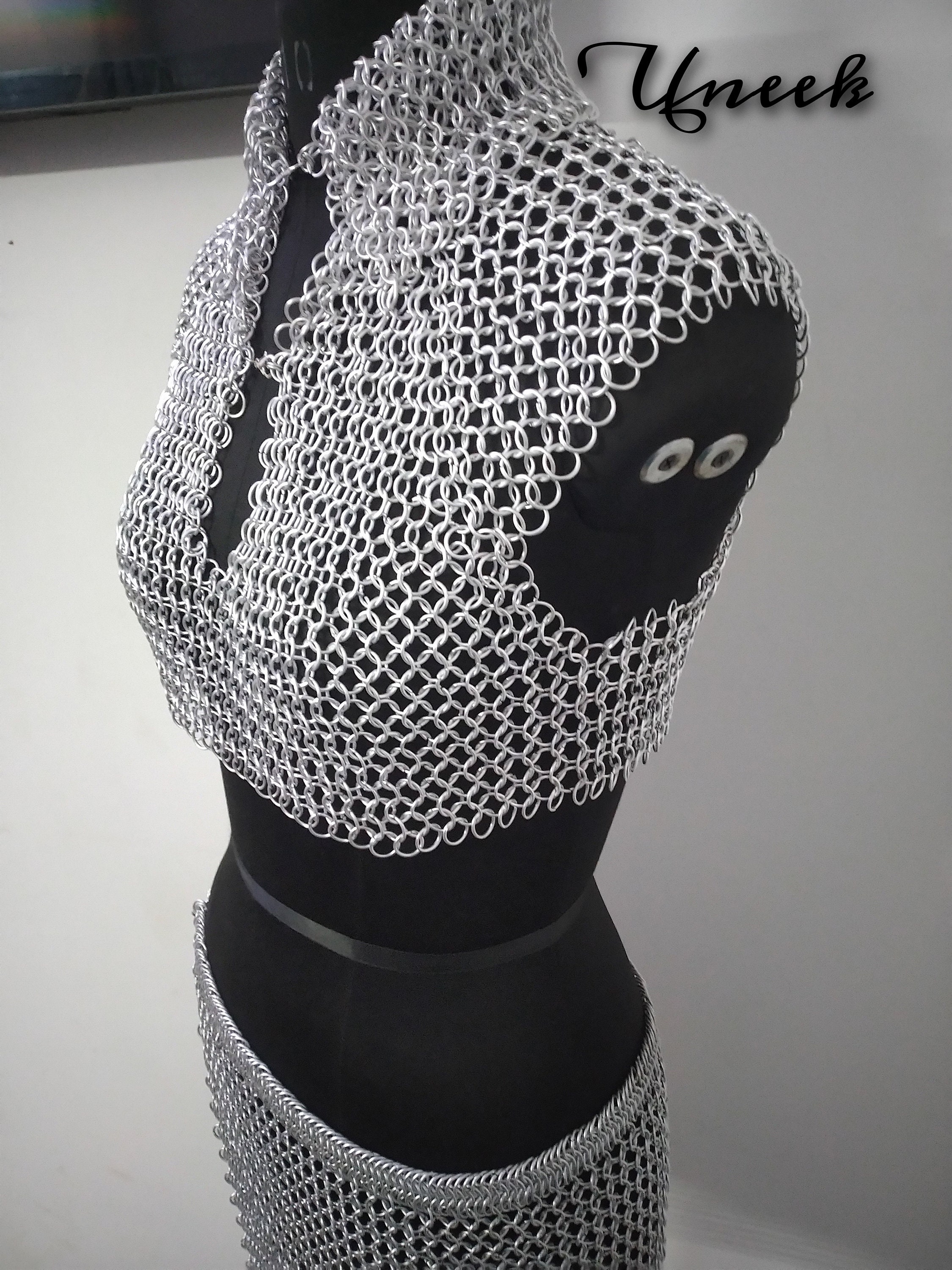 Medieval Chainmail Handmade Jump Ring Skirt and Turtleneck Top - Etsy