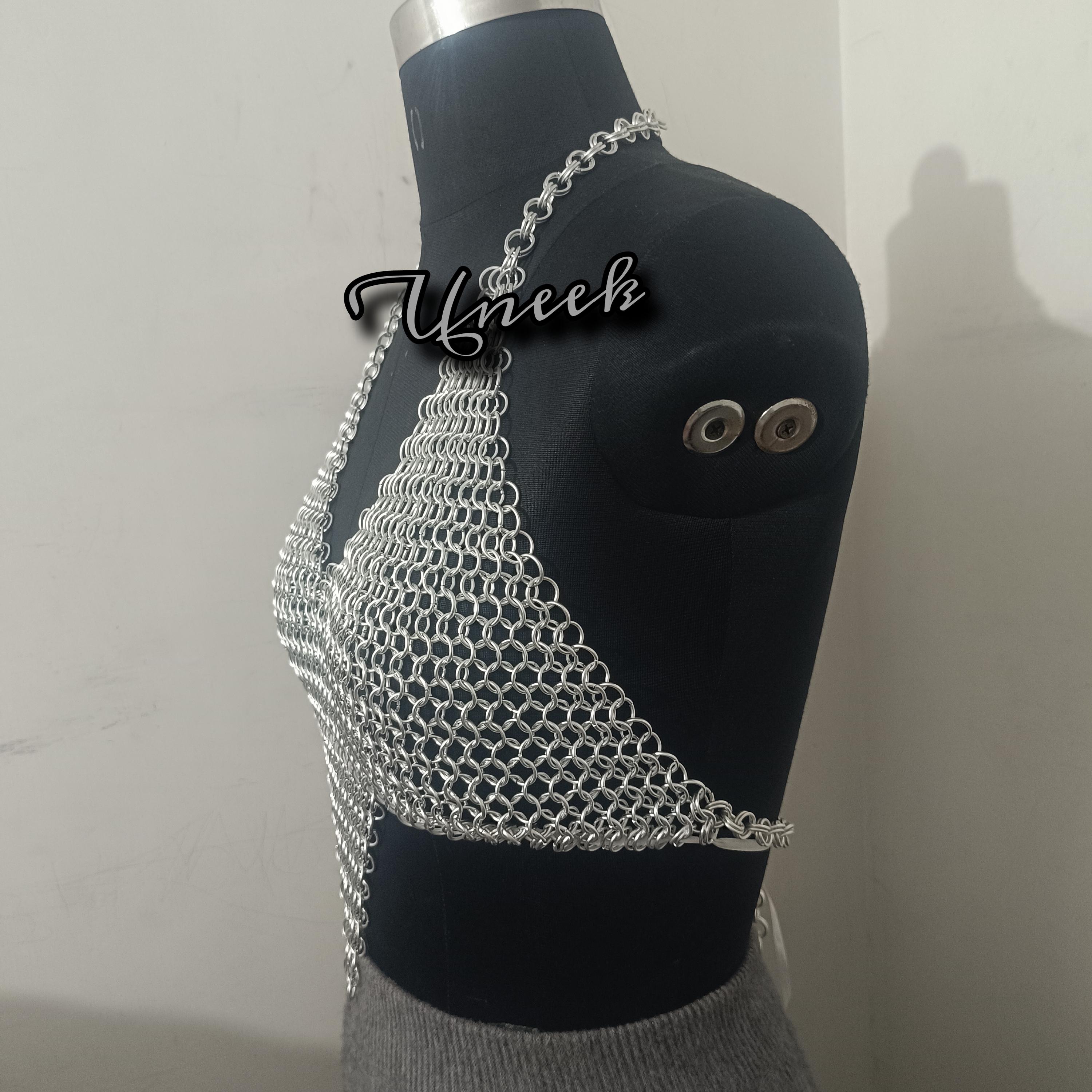 Aluminum Chainmail Bra : Gothic Costume Body Jewelry - Larp Reenactment ...
