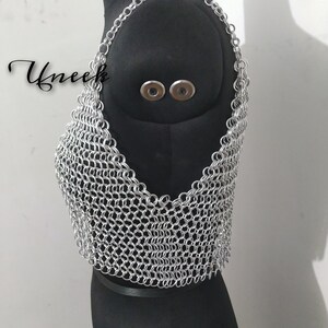 Chainmail Halter Neck Aluminum Metal Top Chainmail Bra Butted Viking ...