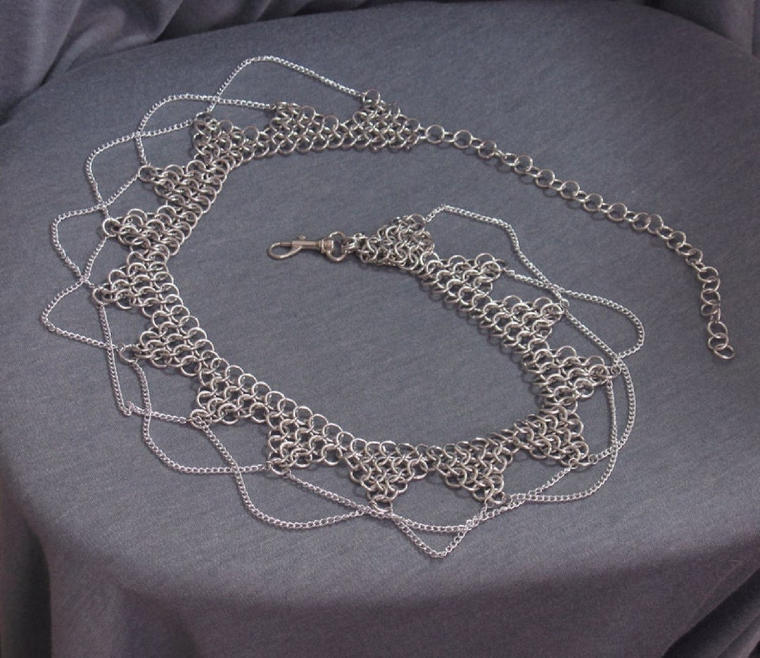 Chainmail Belly Dancer Belt, Aluminum Anodized Medieval Style - Etsy