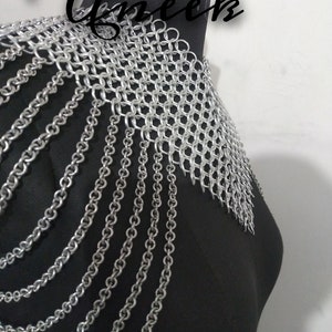 Chainmail Collar With Small Shoulder Chain Layers Metal Aluminium ...