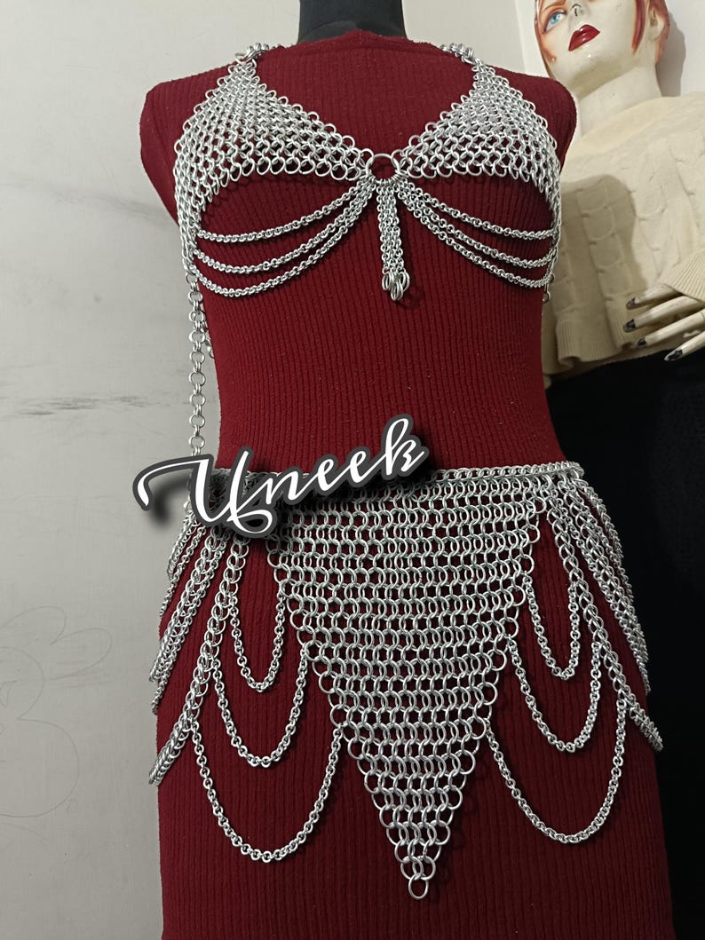 Anodized Aluminum Chainmail Bra and Skirt, Cosplay Costume - Etsy