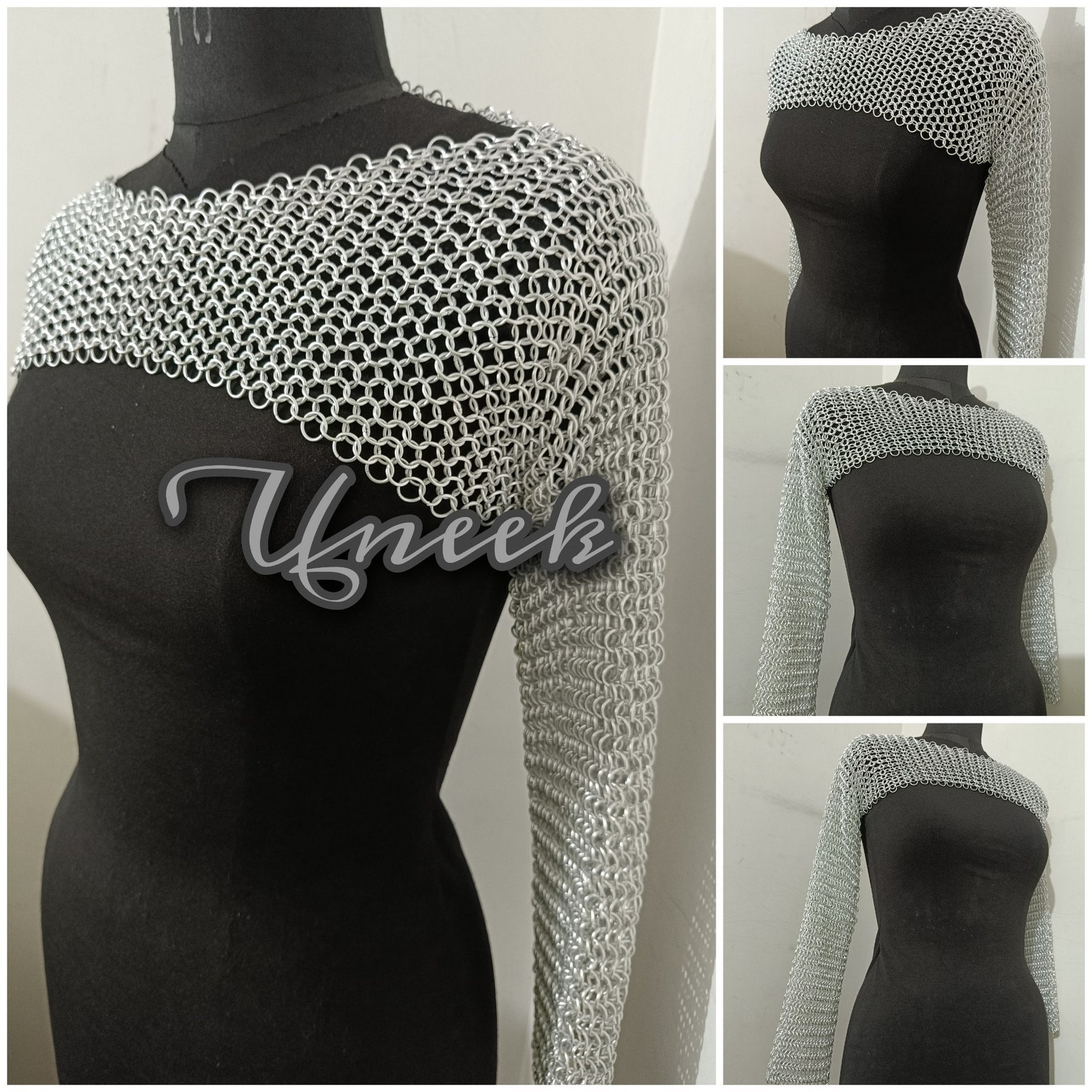 Aluminum Chainmail Shrug, Full Sleeves, Medieval Armour, Ren Faire ...