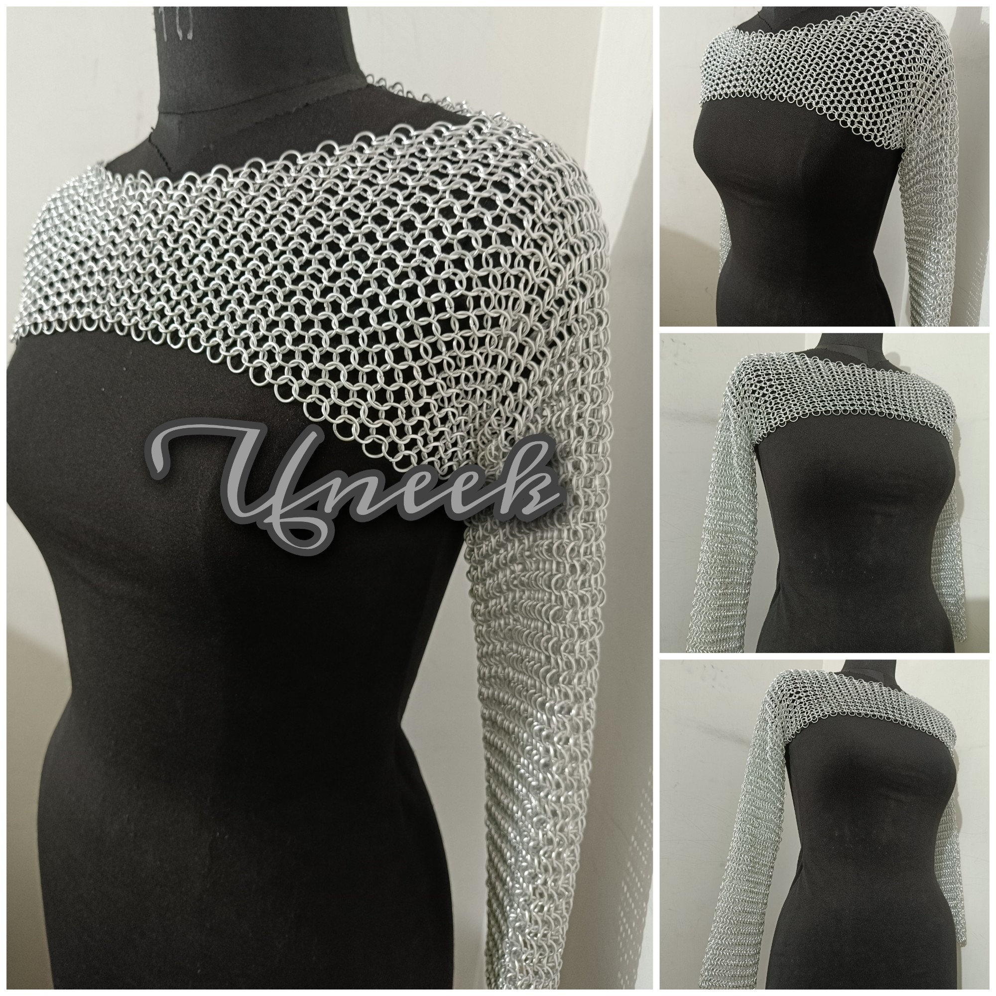 Aluminum Chainmail Shrug, Full Sleeves, Medieval Armour, Ren Faire ...