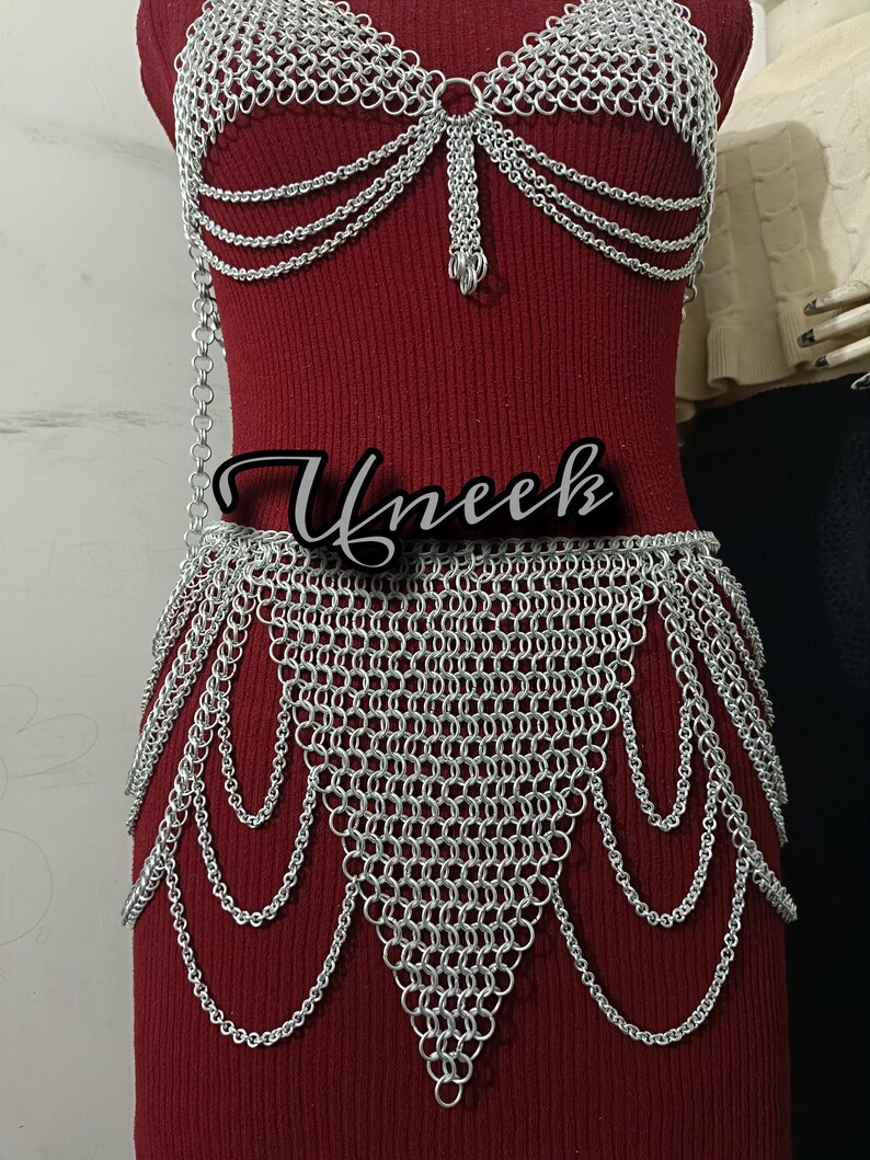 Anodized Aluminum Chainmail Bra and Skirt, Cosplay Costume - Etsy