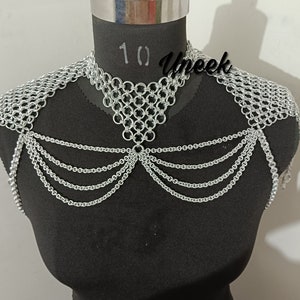 Chainmail Shoulder Collar Jewelry With Small Chain Layers Aluminum Jump ...